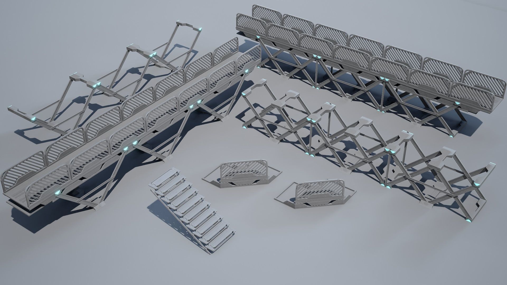 3D model Cyberpunk Structure Foundation- sci fi Collection VR / AR ...