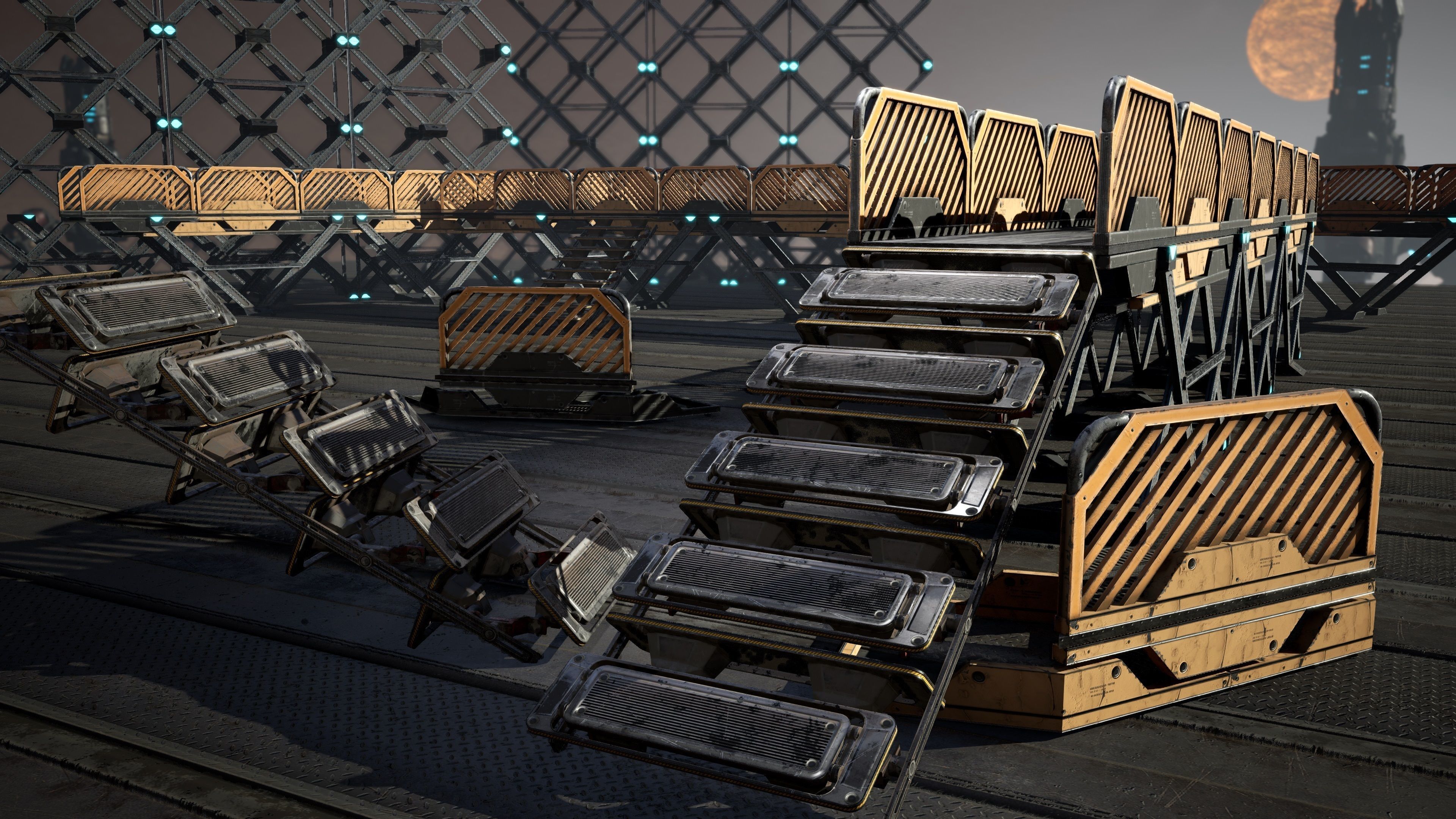 3D model Cyberpunk Structure Foundation- sci fi Collection VR / AR ...