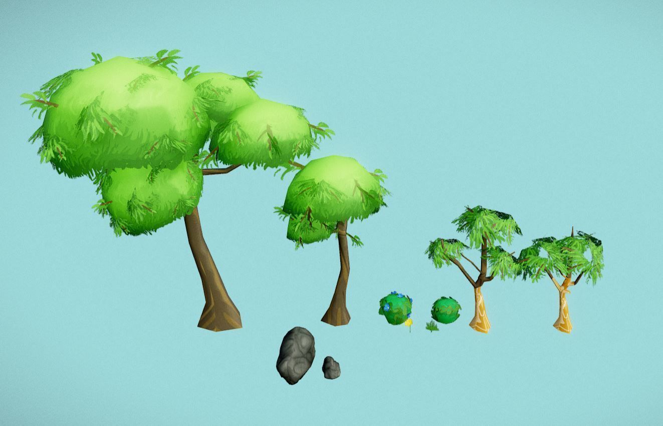 Low Poly Nature Pack free VR / AR / low-poly 3D model | CGTrader