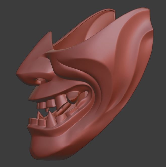 Hannya half mask 3D print model 3D model 3D printable | CGTrader