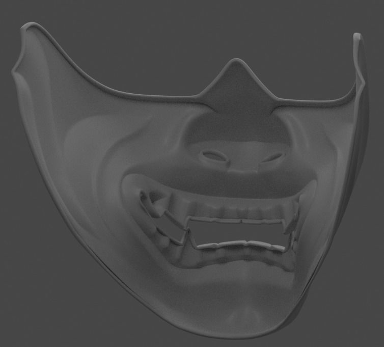 Hannya half mask 3D print model 3D model 3D printable | CGTrader