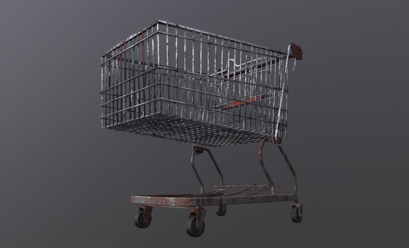 Old Rusty Metal Shopping Cart free VR / AR / low-poly 3D model | CGTrader