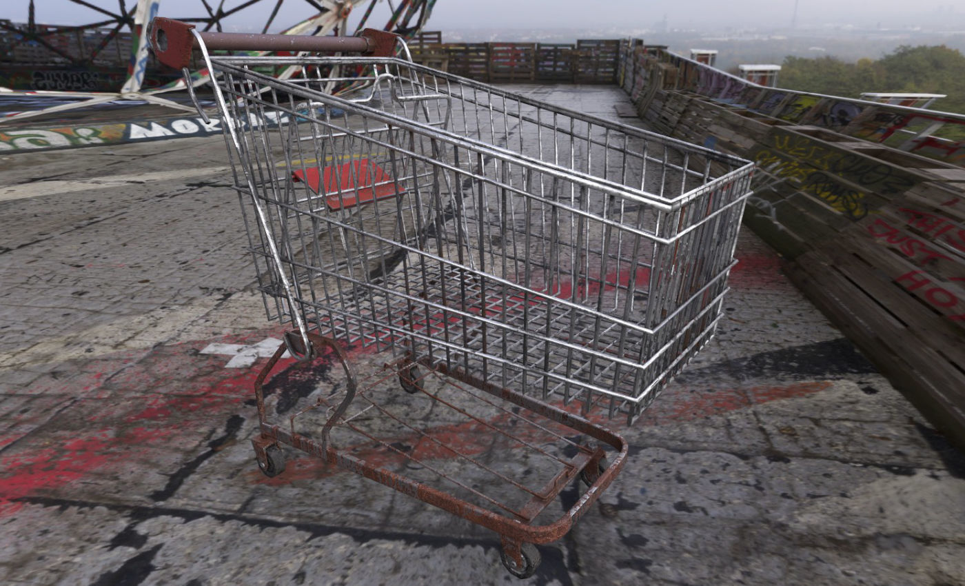 Old Rusty Metal Shopping Cart free VR / AR / low-poly 3D model | CGTrader