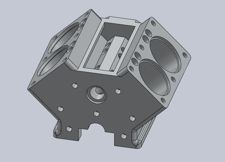 V4 engine block free 3D model 3D printable | CGTrader