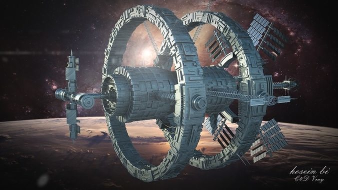 Sci-Fi Space Station 3D model | CGTrader
