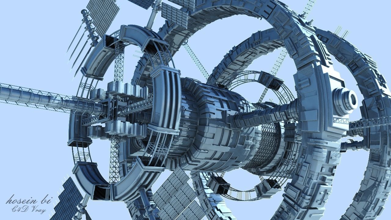 Sci-Fi Space Station 3D model | CGTrader