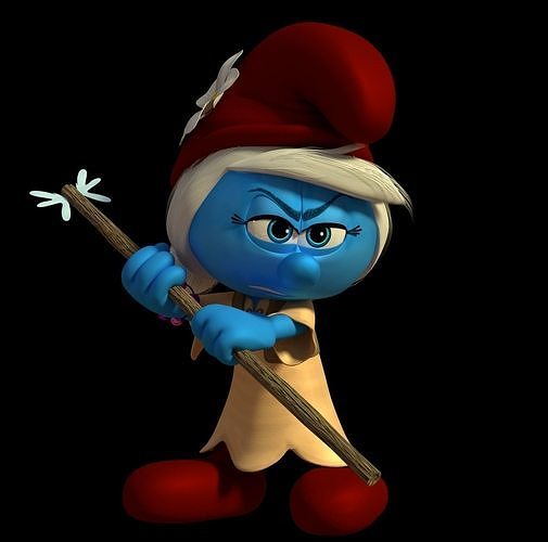 Smurfwillow animated smurf holding stick 3D model rigged | CGTrader