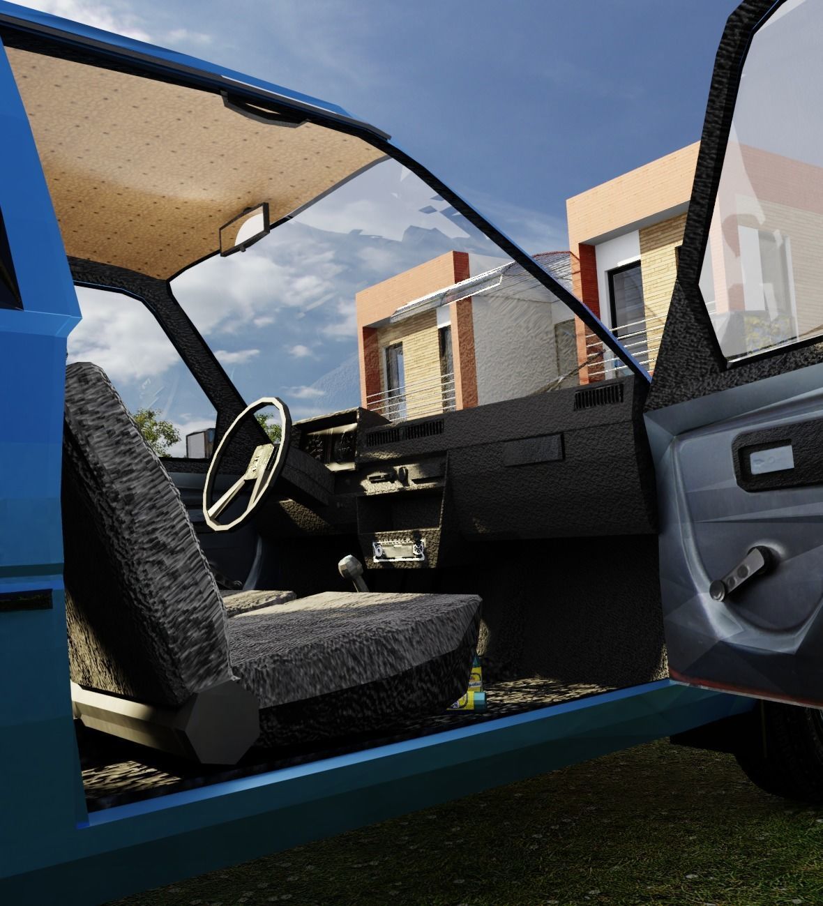 Tavria Zaz 1102 old Hatchback Low-poly 3D model Game Ready free VR / AR ...