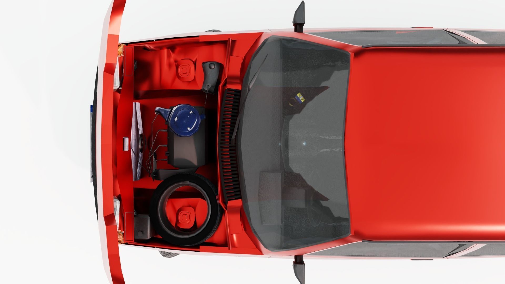 Tavria Zaz 1102 old Hatchback Low-poly 3D model Game Ready free VR / AR ...