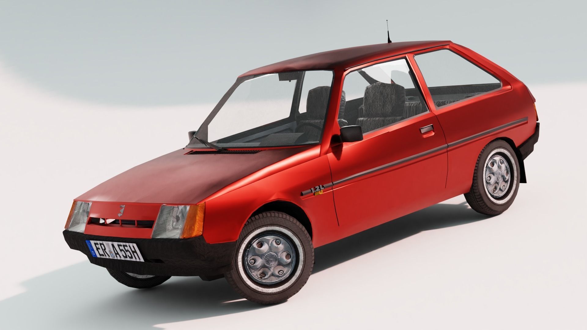 Tavria Zaz 1102 old Hatchback Low-poly 3D model Game Ready free VR / AR ...