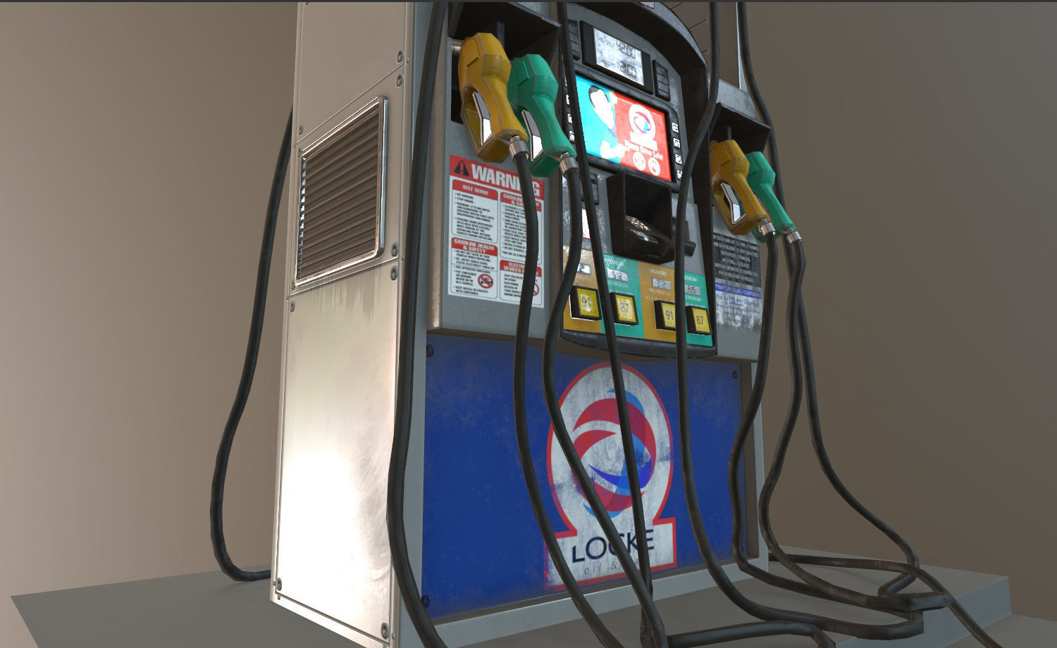 Gas Station Fuel Pump Screen Display free VR / AR / low-poly 3D model ...
