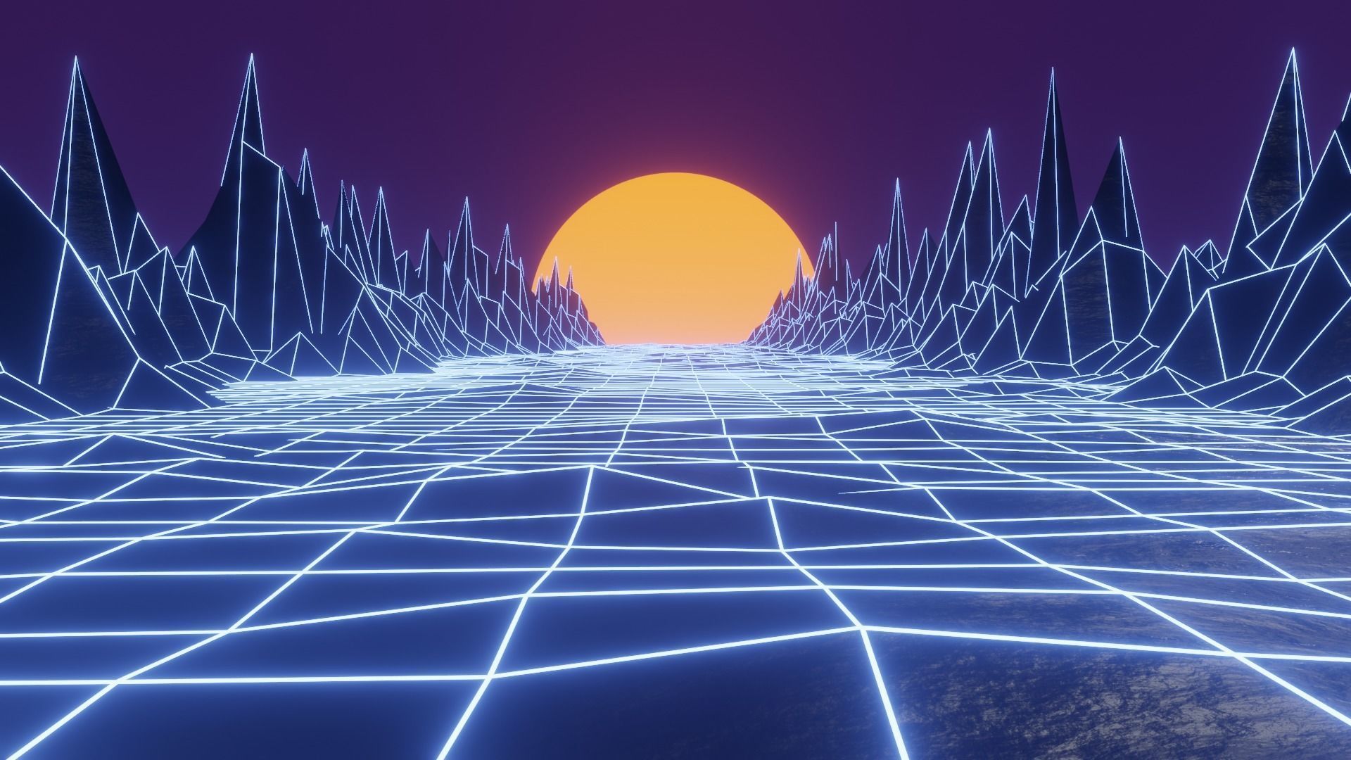 3D model Vaporwave environment with infinite 5 seconds loop VR / AR ...