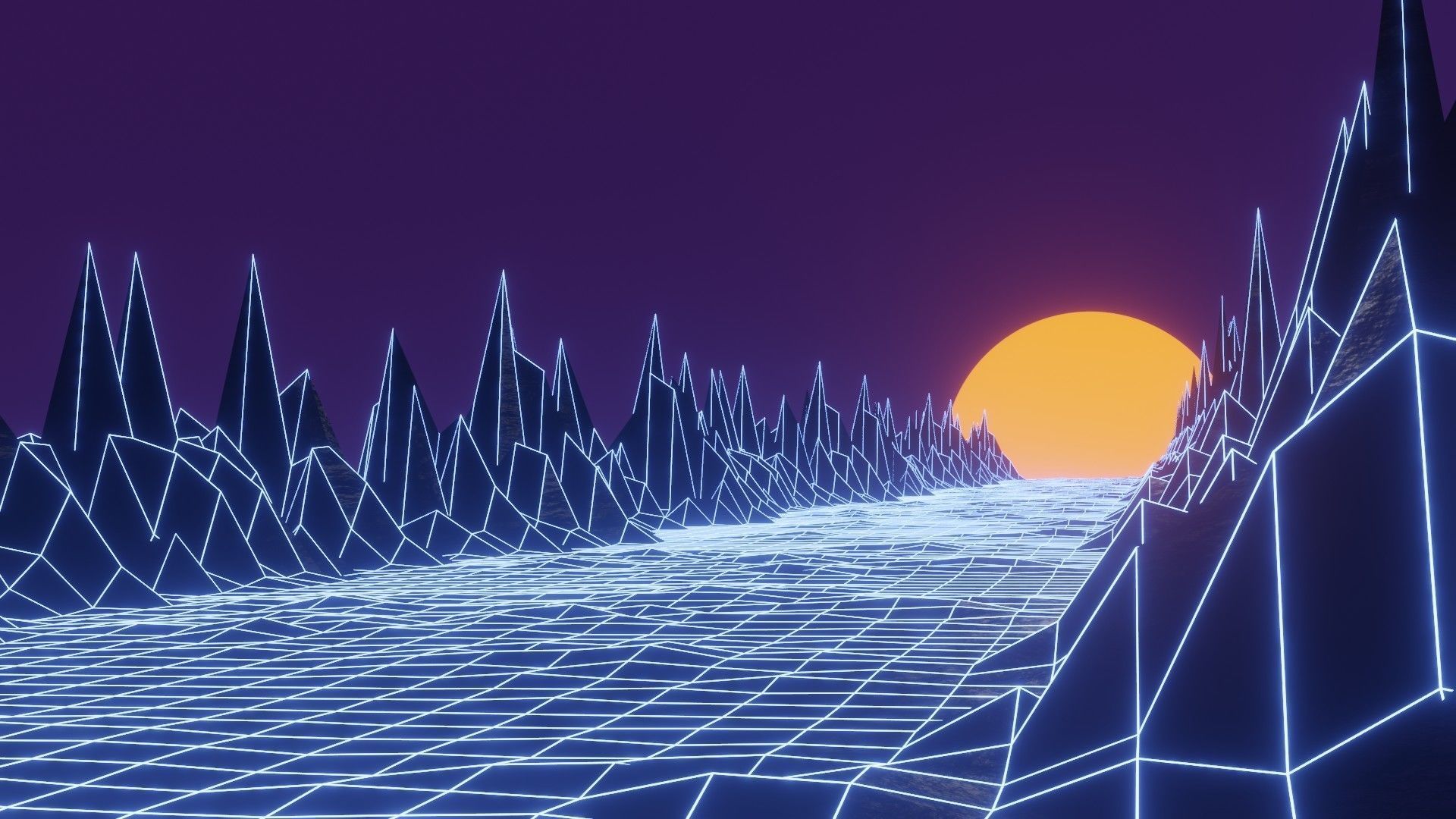 3D model Vaporwave environment with infinite 5 seconds loop VR / AR ...