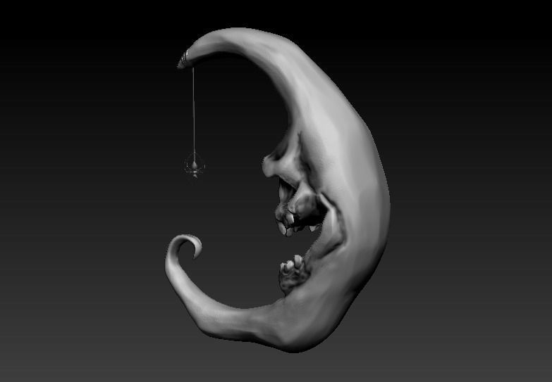 creepy moon 3D model 3D printable | CGTrader