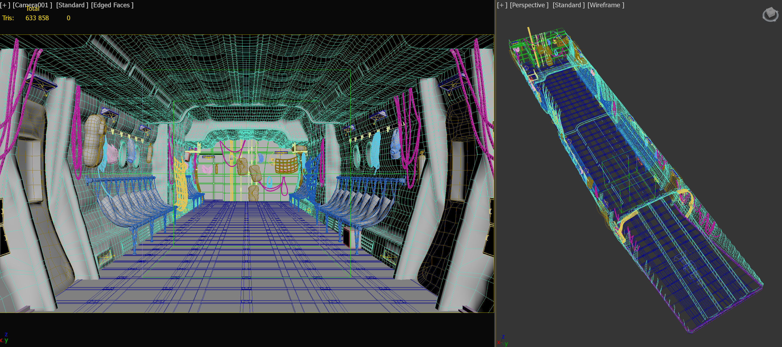 3D model Aircraft Interior Cargo C-130 Hercules PBR VR / AR / low-poly ...
