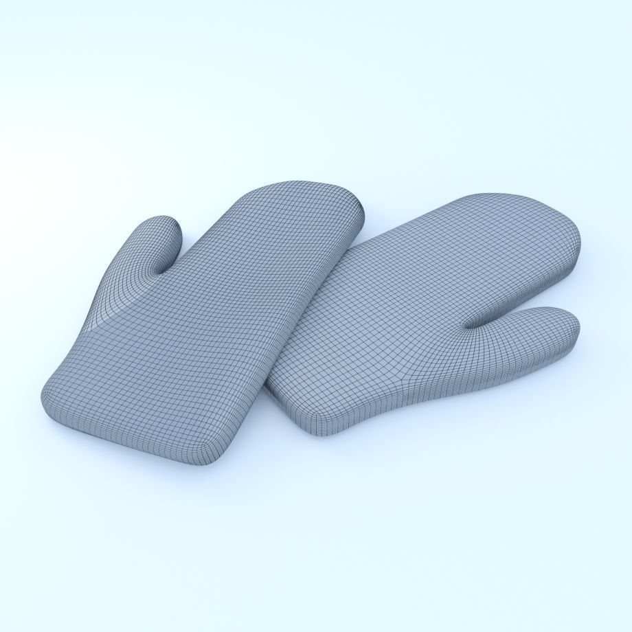 Knitted wool Mitten 3D model | CGTrader
