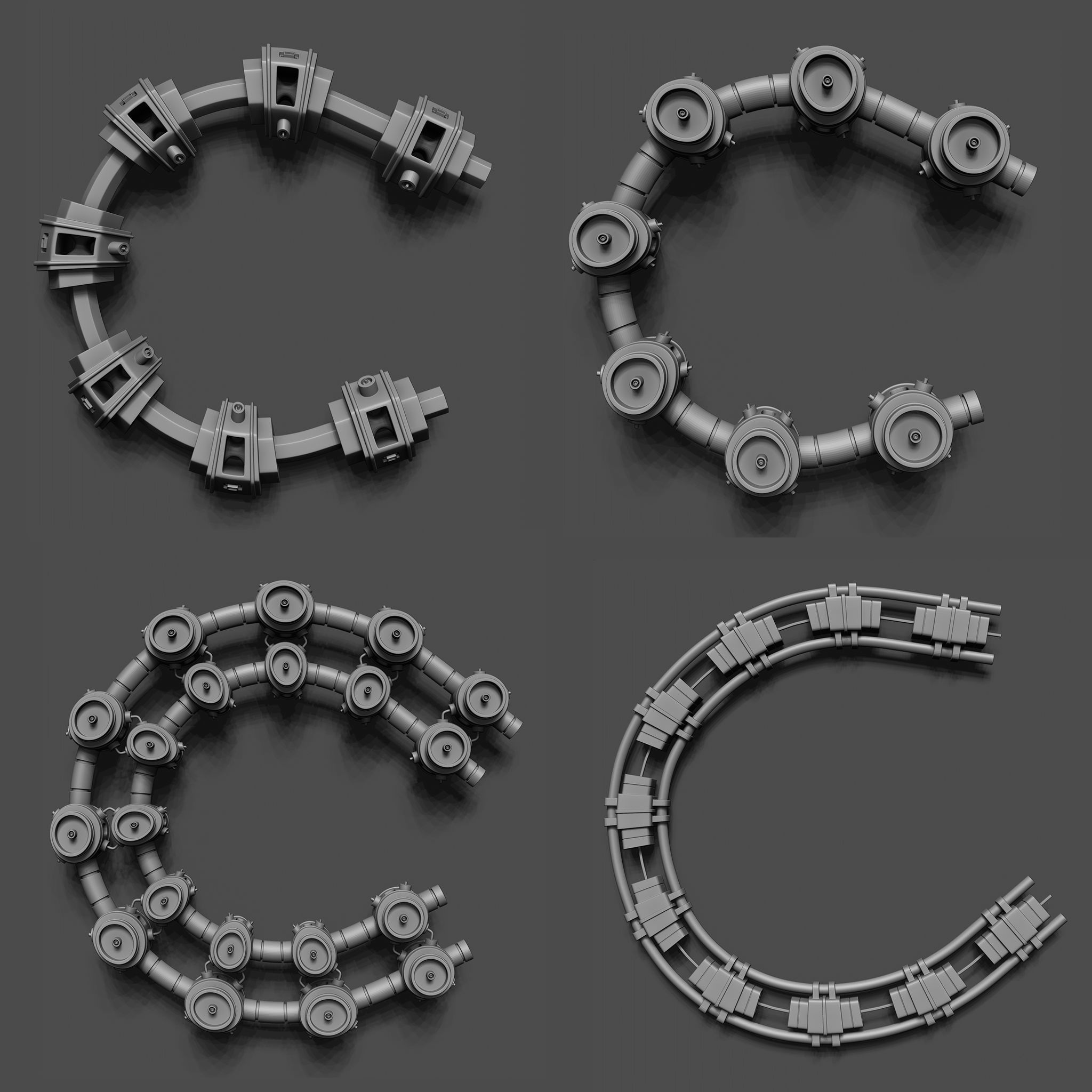 3D model 100 Sci Fi IMM Curve Brushes VOL 2 VR / AR / low-poly | CGTrader