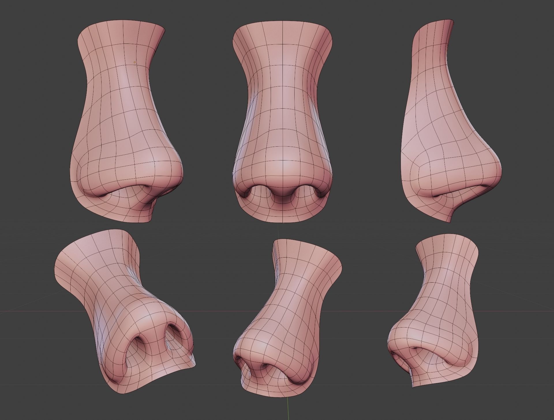 3D model Human Female Nose Subdivision Ready for Film VR / AR / low ...
