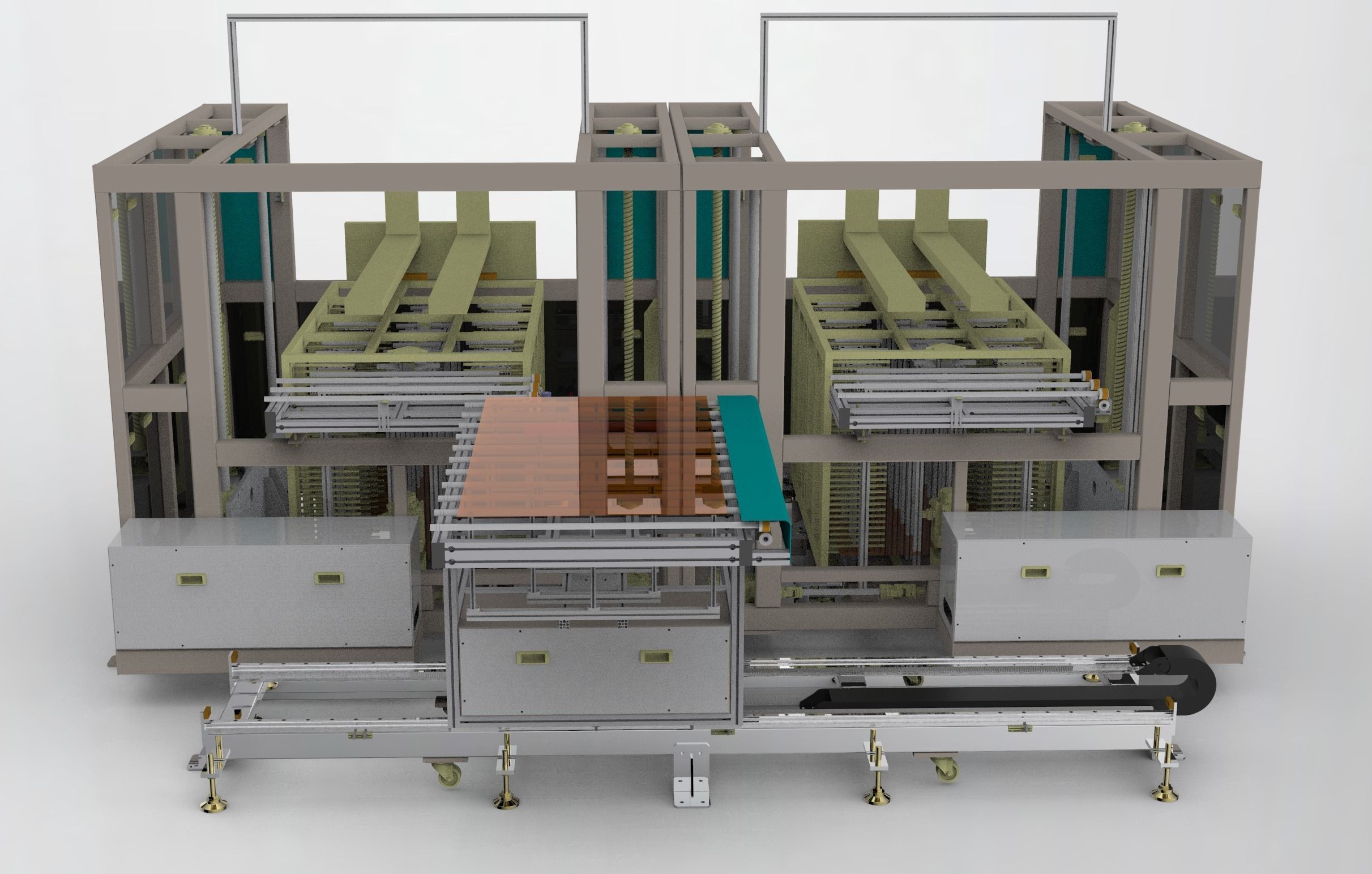 Large panel receiving loading and unloading machine 3D model | CGTrader