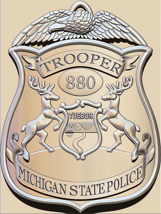 Police Badge Pendant - Michigan State Police 3D model 3D printable ...