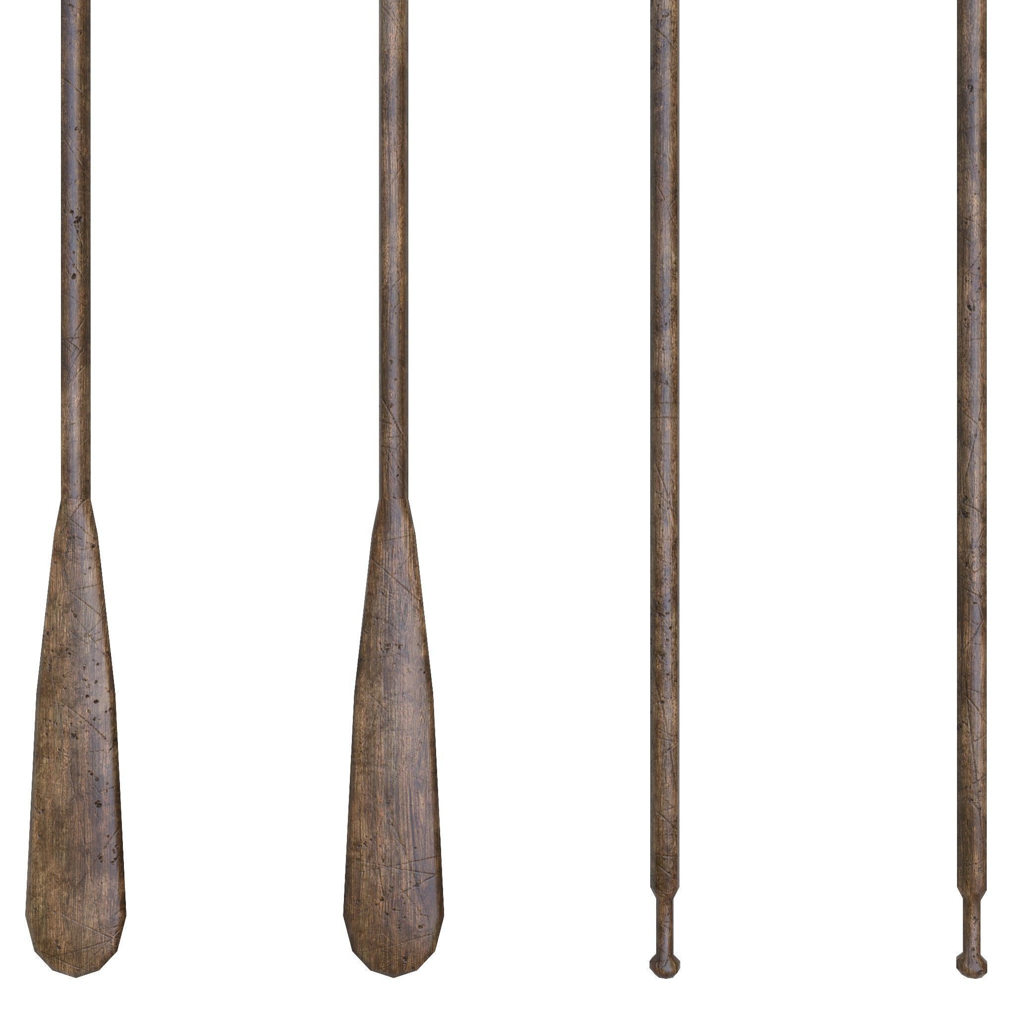 3D model Very long old wooden paddles from drakkar VR / AR / low-poly ...