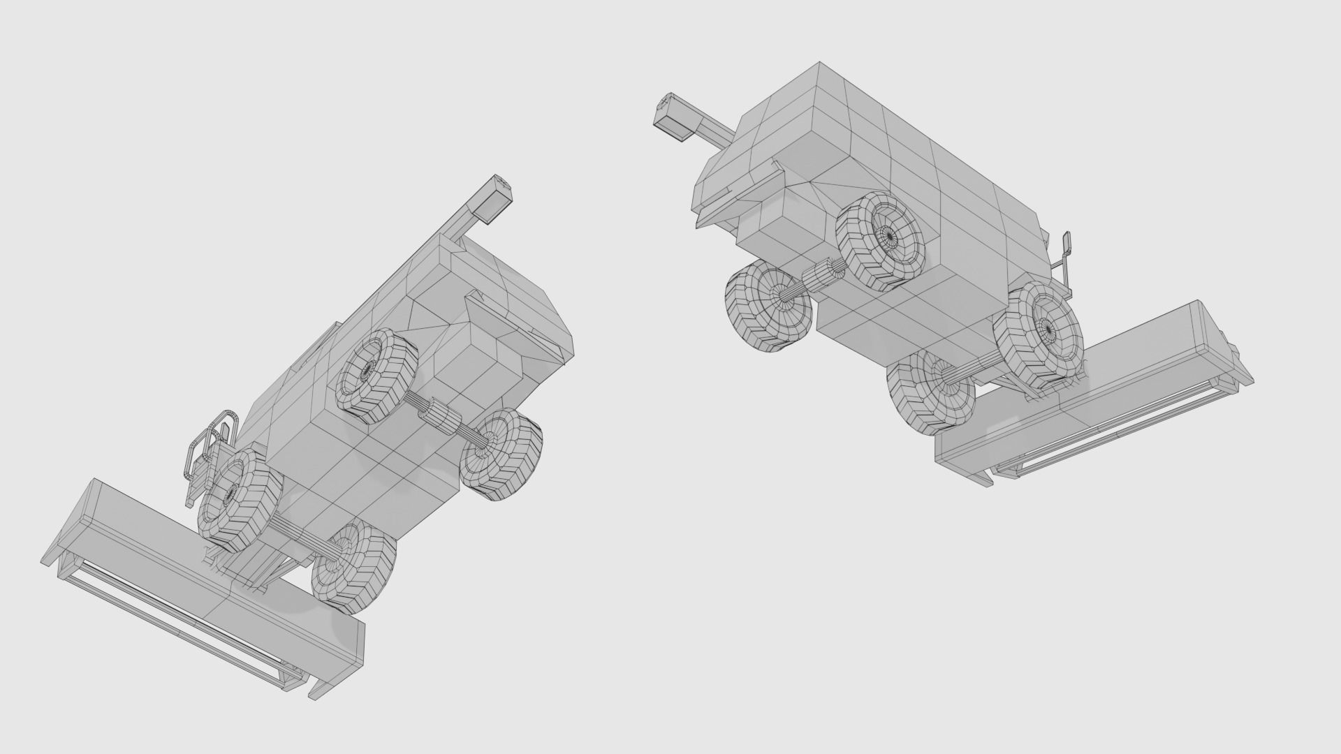 low-poly model combine harvester 3D model | CGTrader