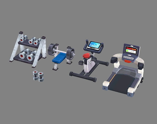 3D model Cartoon fitness equipment VR / AR / low-poly | CGTrader