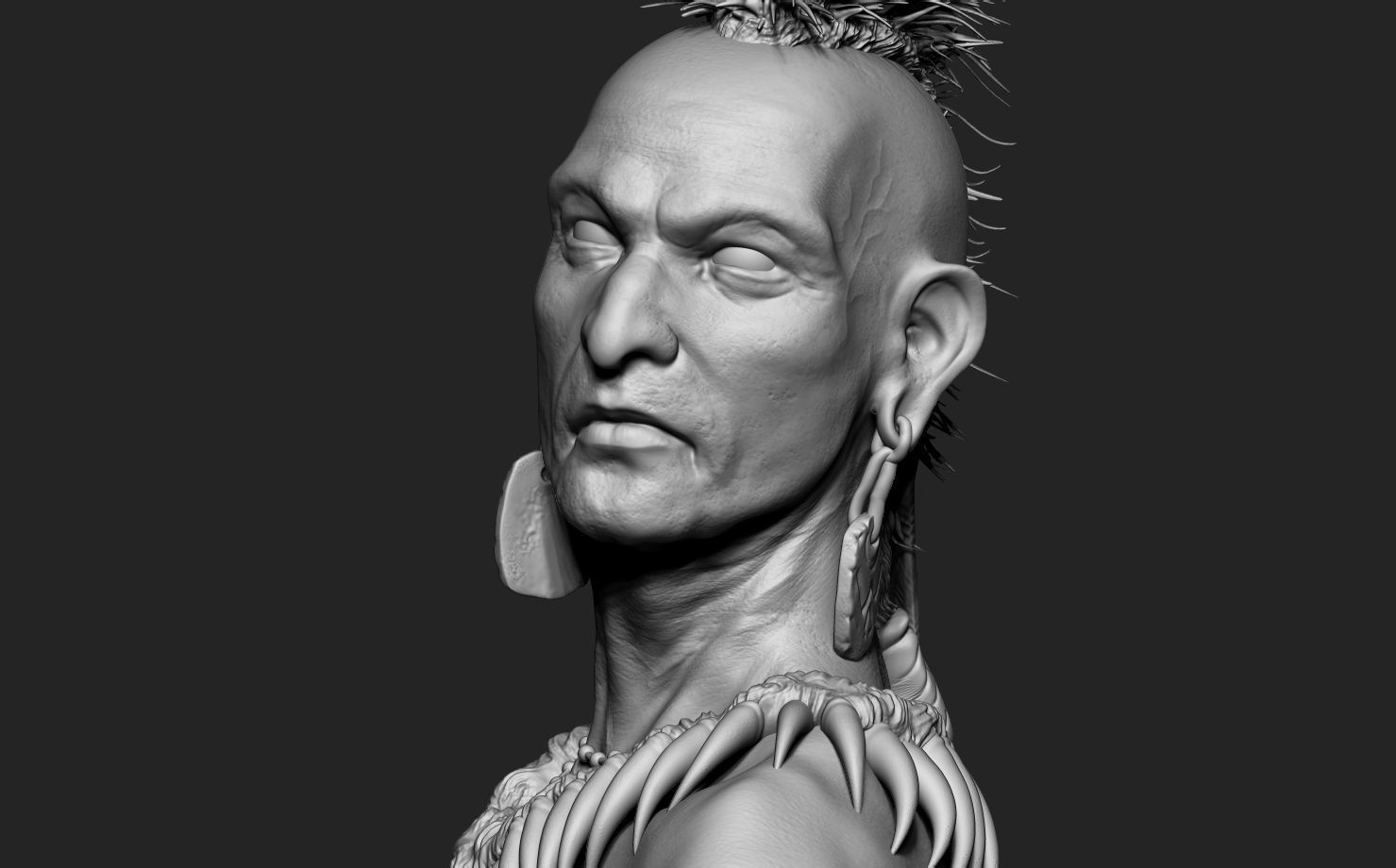 Native American Mohawk Warrior 3D model 3D printable | CGTrader