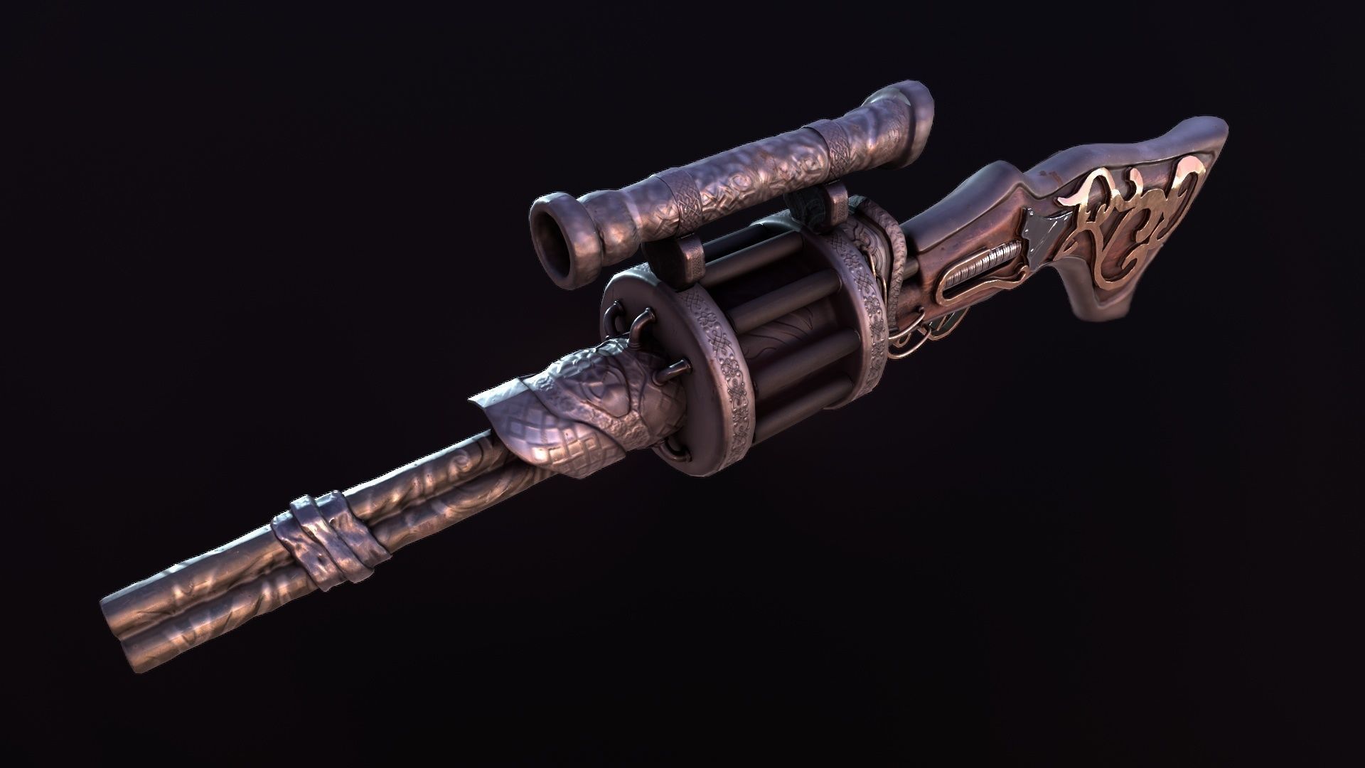 Steampunk stylize sniper 3D model | CGTrader