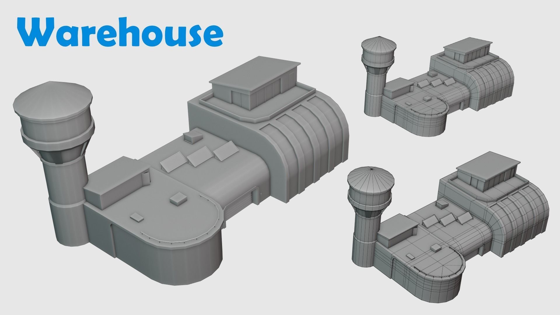 3D model LOW-POLY Factories pack VR / AR / low-poly | CGTrader