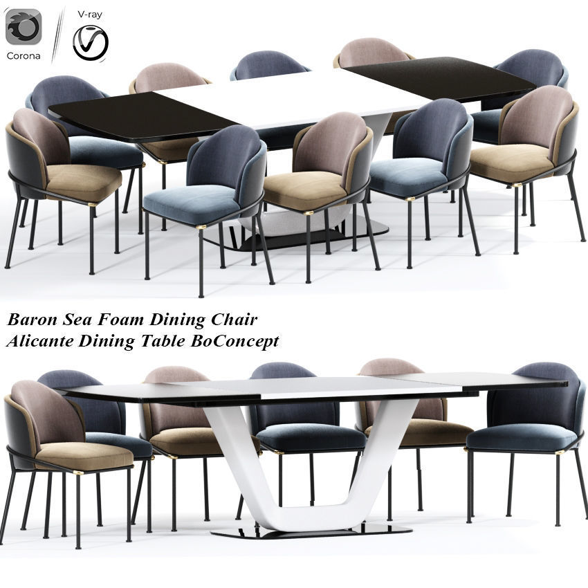 Alicante Dining Table Chair BoConcept 3D model | CGTrader