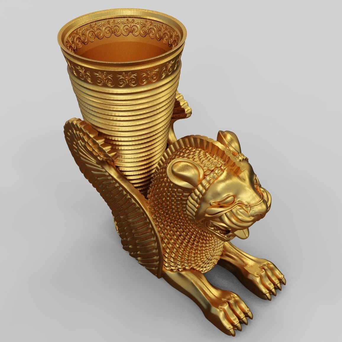Achaemenid Persian Lion Rhyton 3D model 3D printable | CGTrader