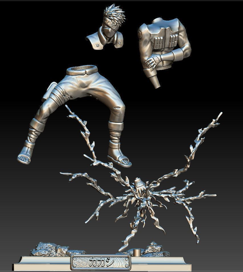 Ninja statue of anime character in frame 3D model 3D printable | CGTrader