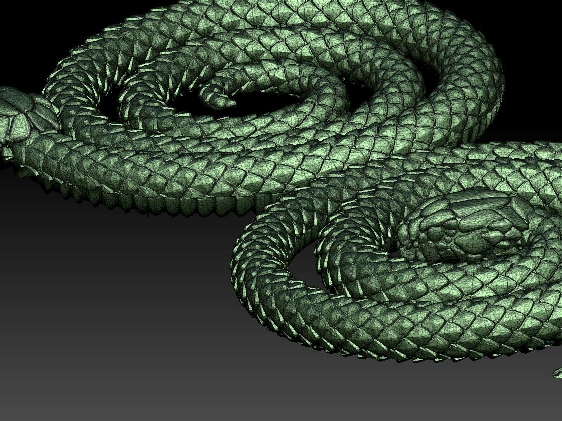 snake two snakes 3D model 3D printable | CGTrader