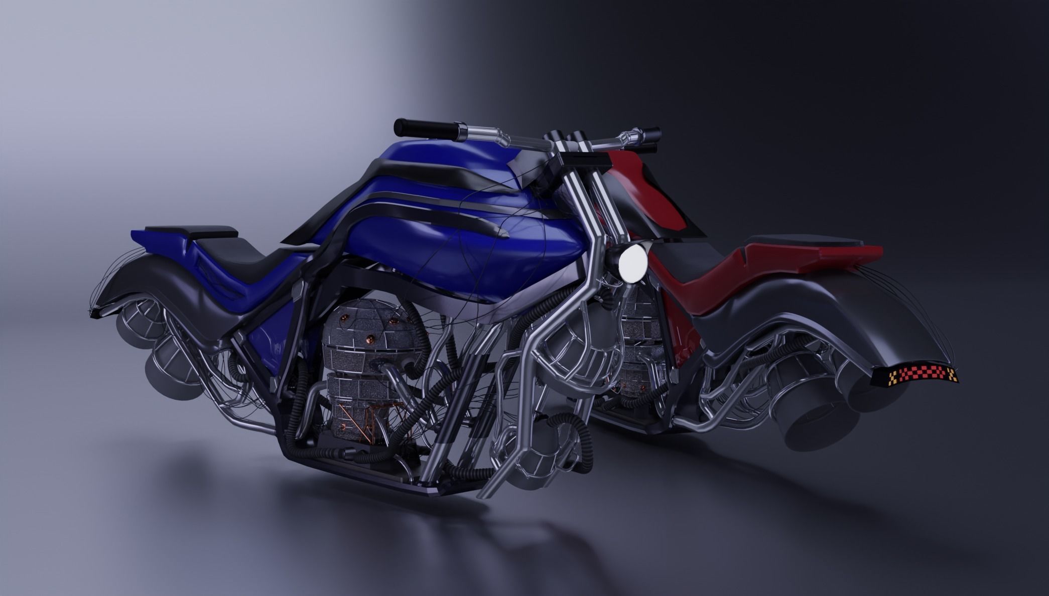 Cyberpunk flying motorcycle 3D model animated | CGTrader