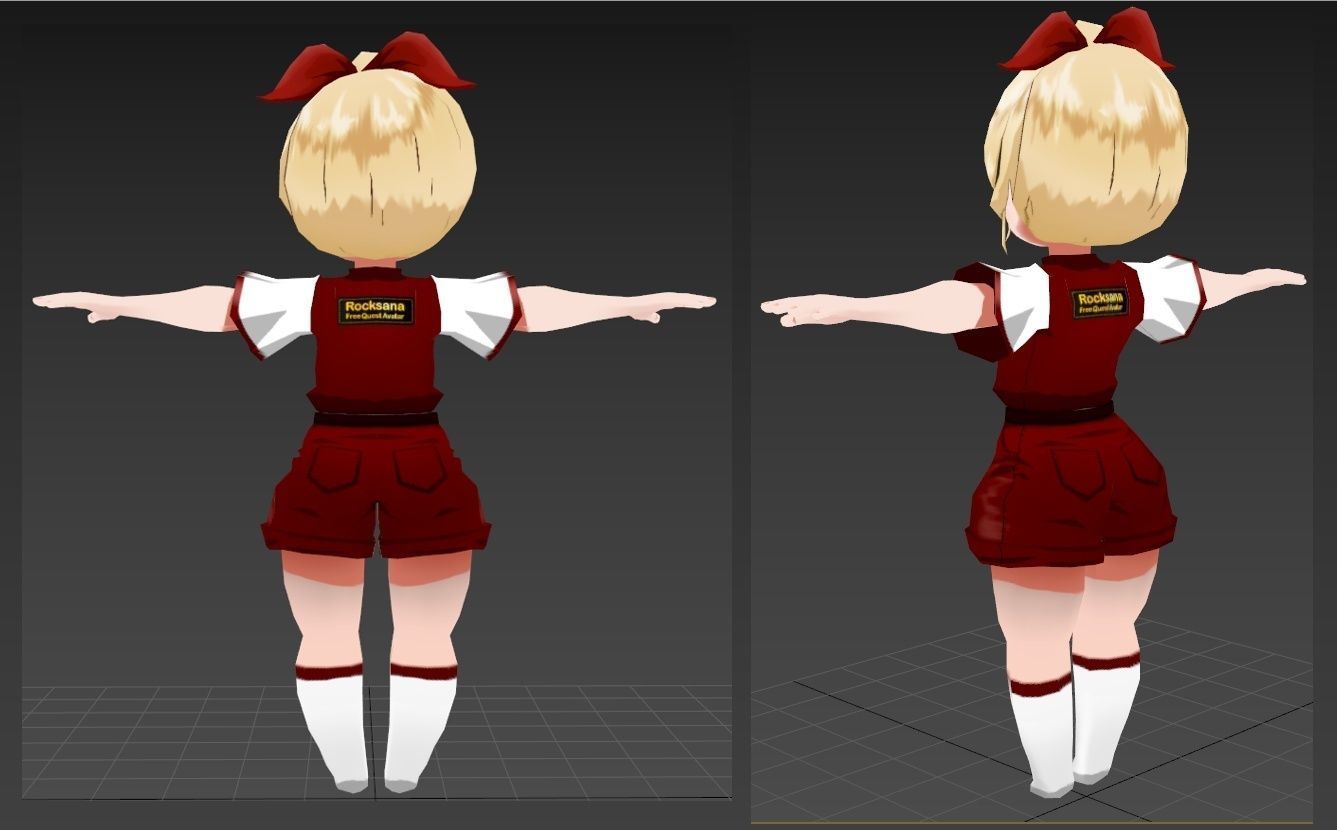 Rocksana VRChat Avatar commissions open free VR / AR / low-poly 3D model rigged | CGTrader