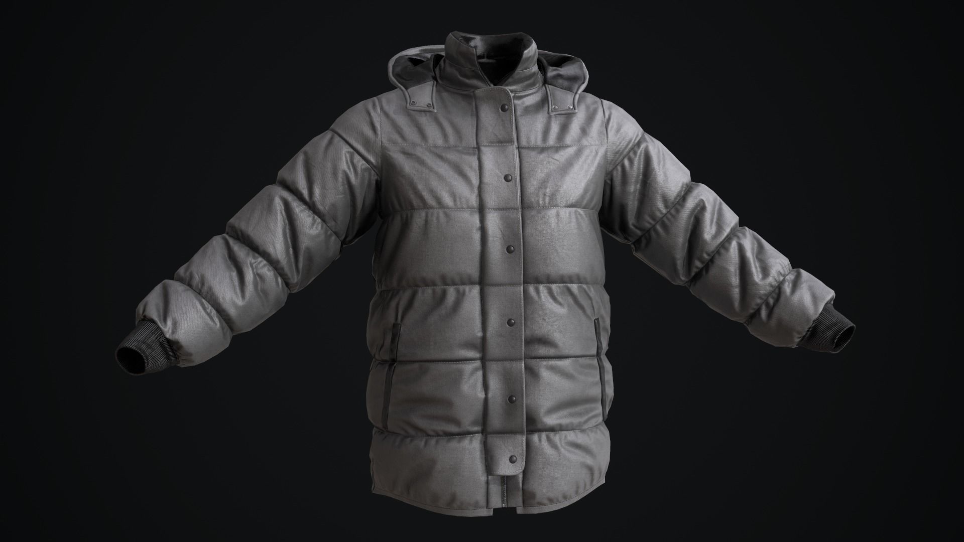 3D model Gray winter jacket VR / AR / low-poly | CGTrader