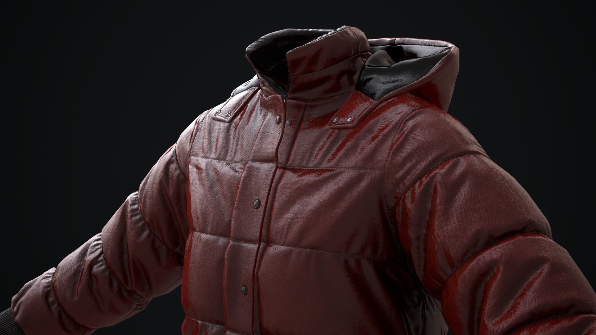 3D model Red winter jacket VR / AR / low-poly | CGTrader