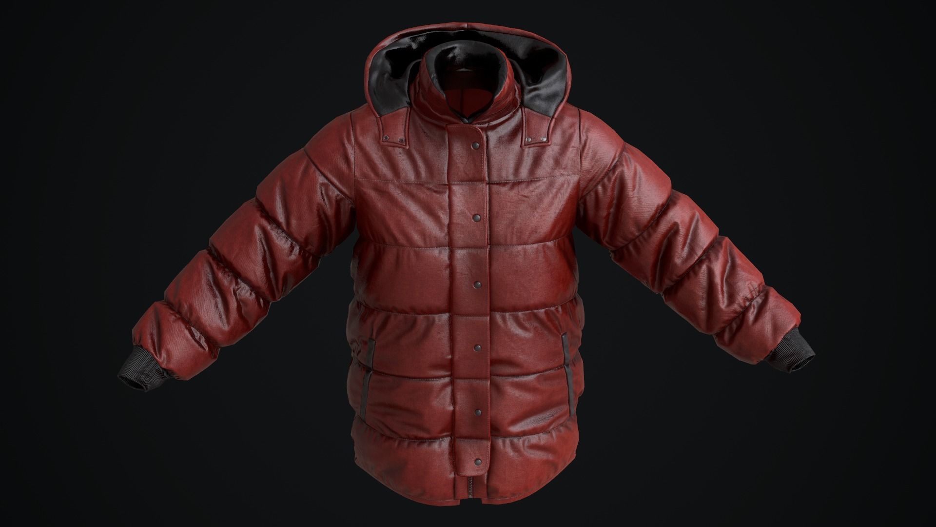 3D model Red winter jacket VR / AR / low-poly | CGTrader