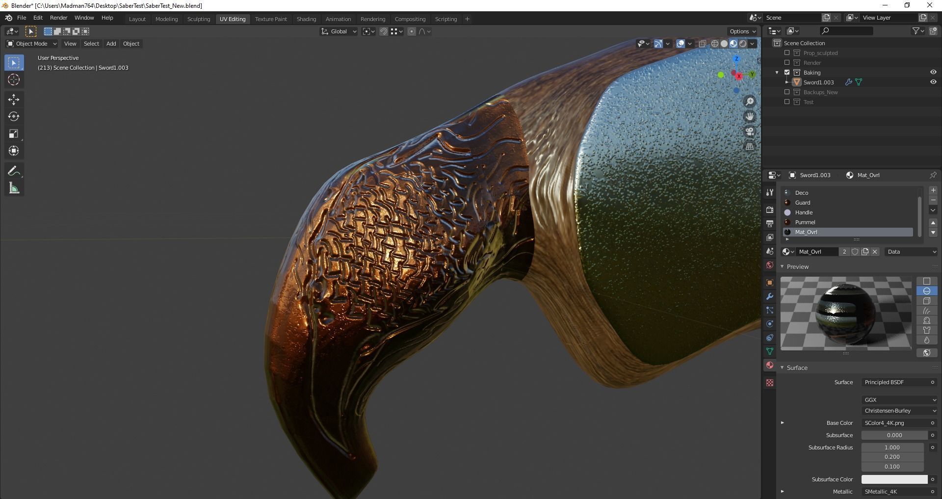 Fantasy Curved Sword for games and 3D design 3D model | CGTrader