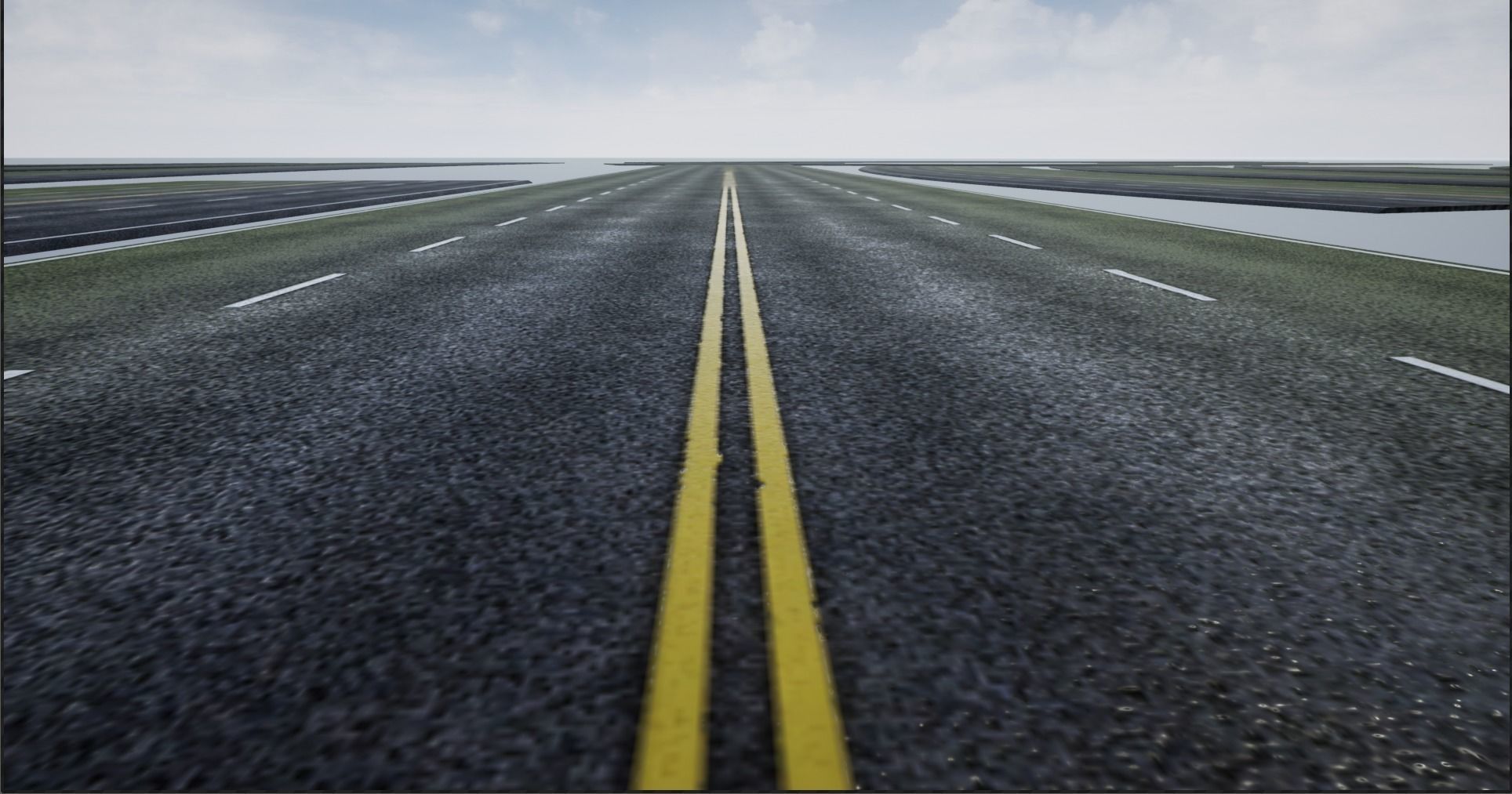 3D model PBR 4K-2K Four-Lane Highway Roads Clean VR / AR / low-poly ...