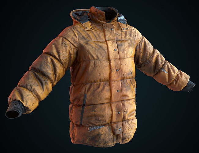 3D model Dirty winter jacket VR / AR / low-poly | CGTrader
