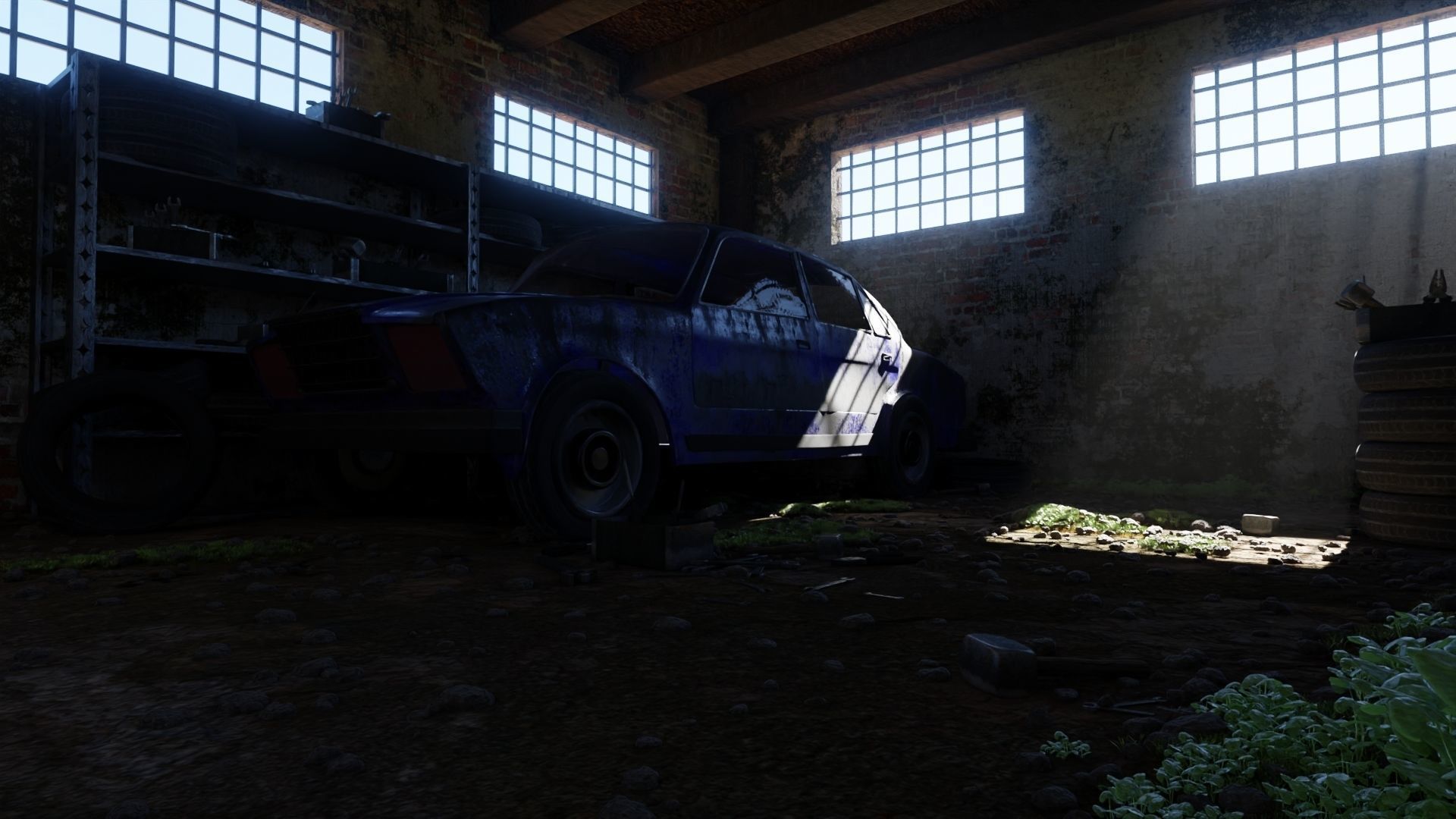 Garage Scene 3D model | CGTrader