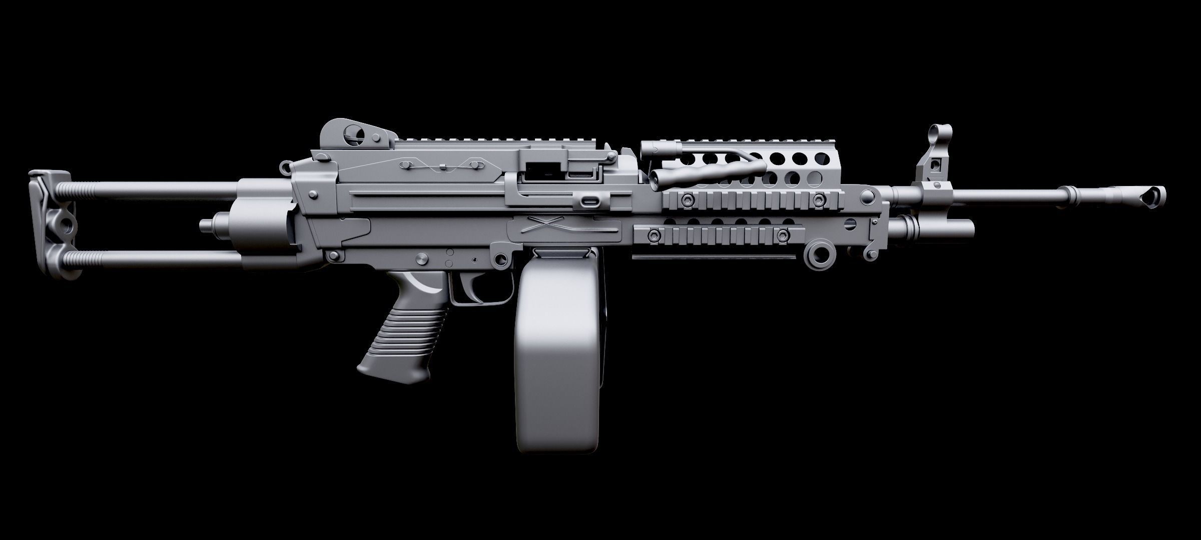 m249 custom 3D model | CGTrader