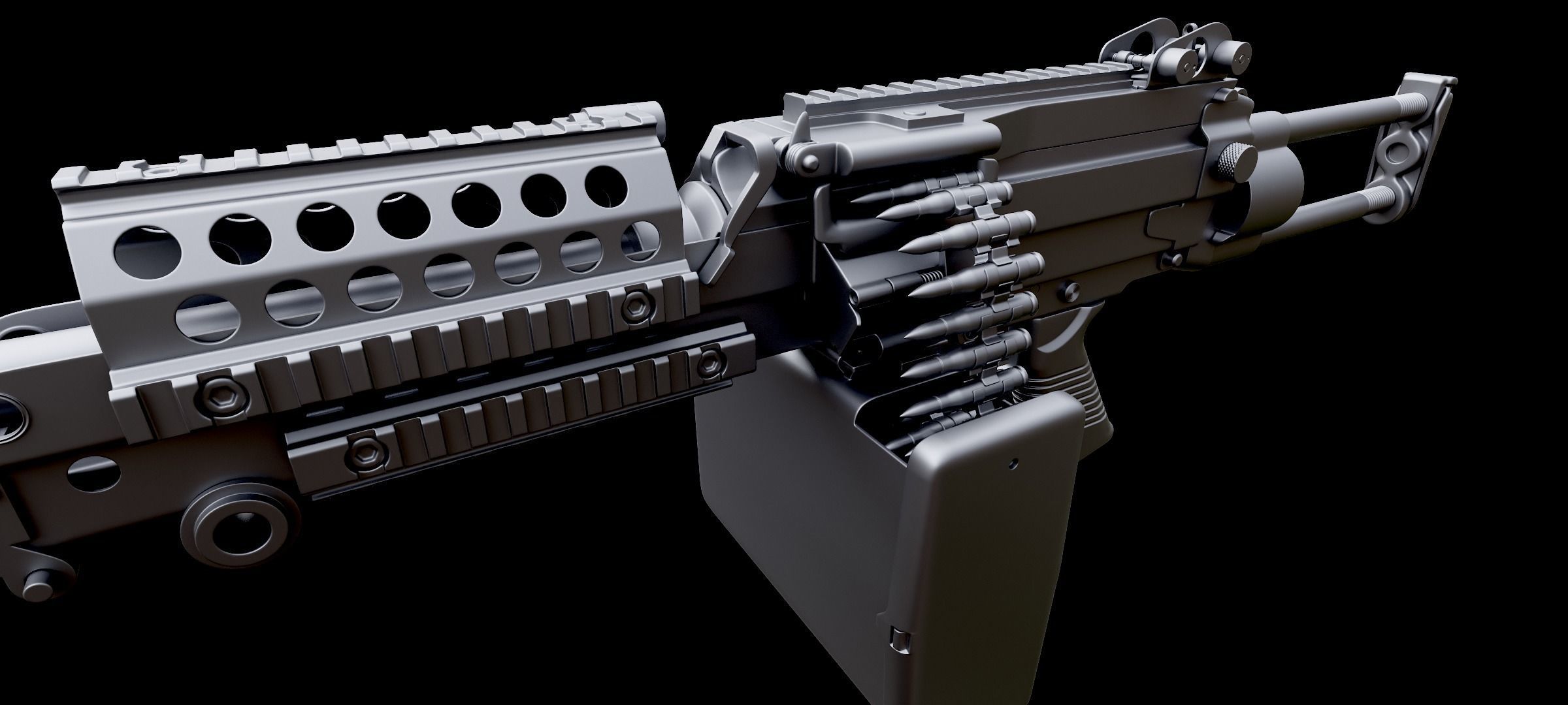 m249 custom 3D model | CGTrader