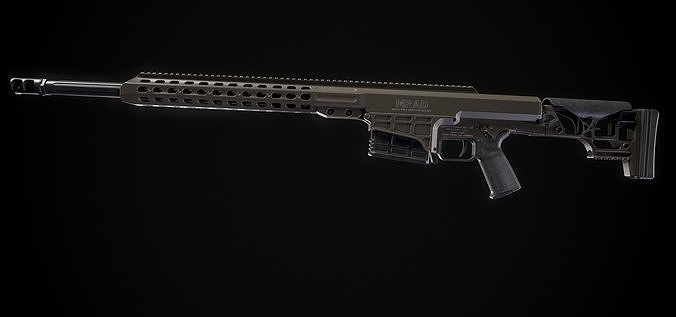 3D model Barret Mrad Sniper Rifle - Model and Textures VR / AR / low ...