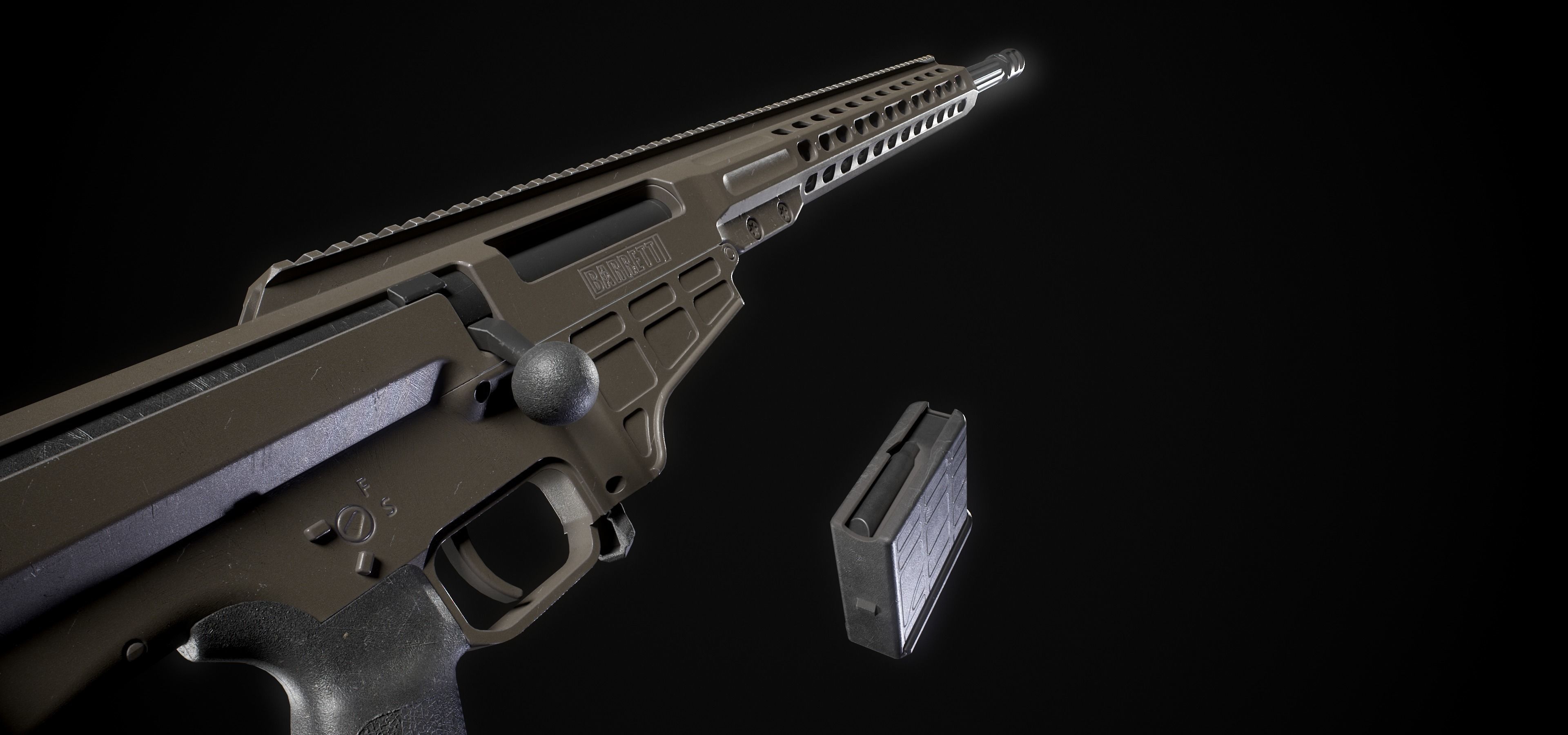 3D model Barret Mrad Sniper Rifle - Model and Textures VR / AR / low ...