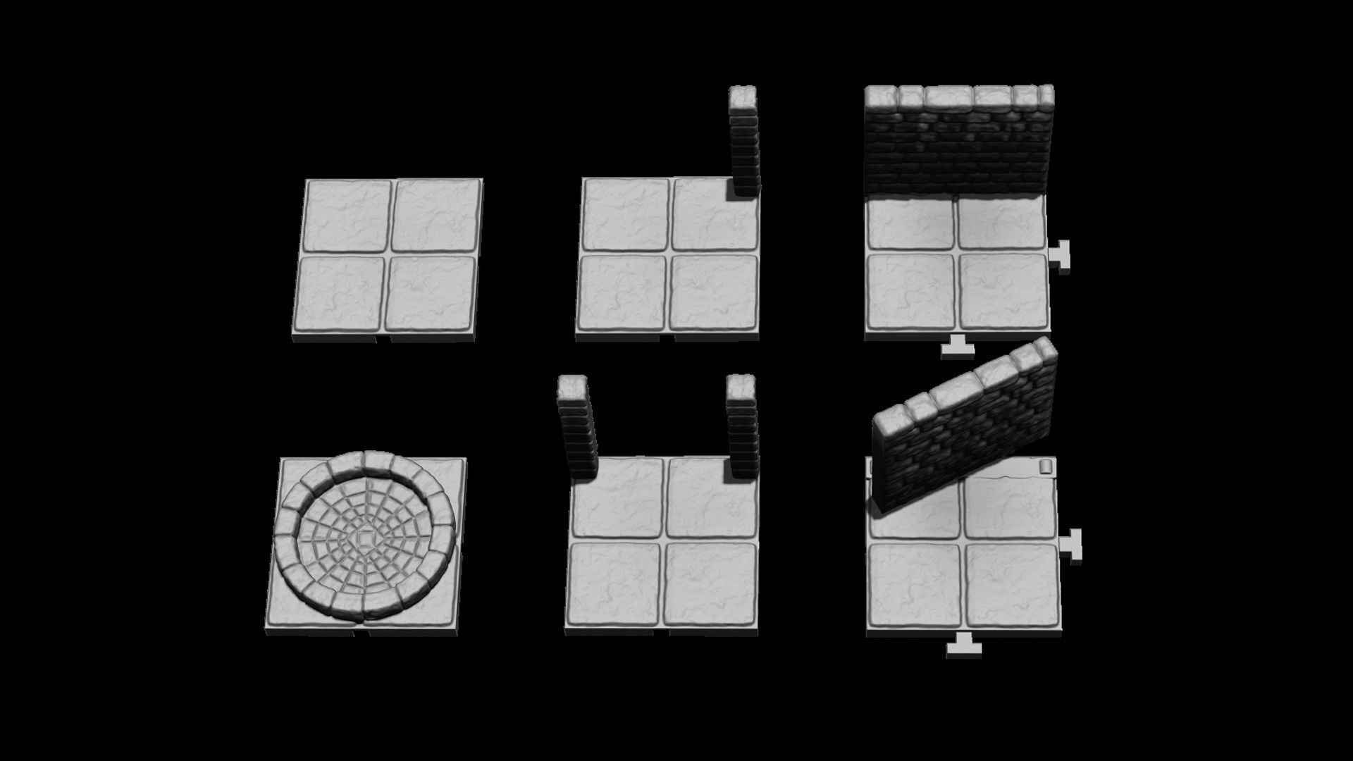 Modular Dungeon Tiles Medieval 3D model 3D printable | CGTrader