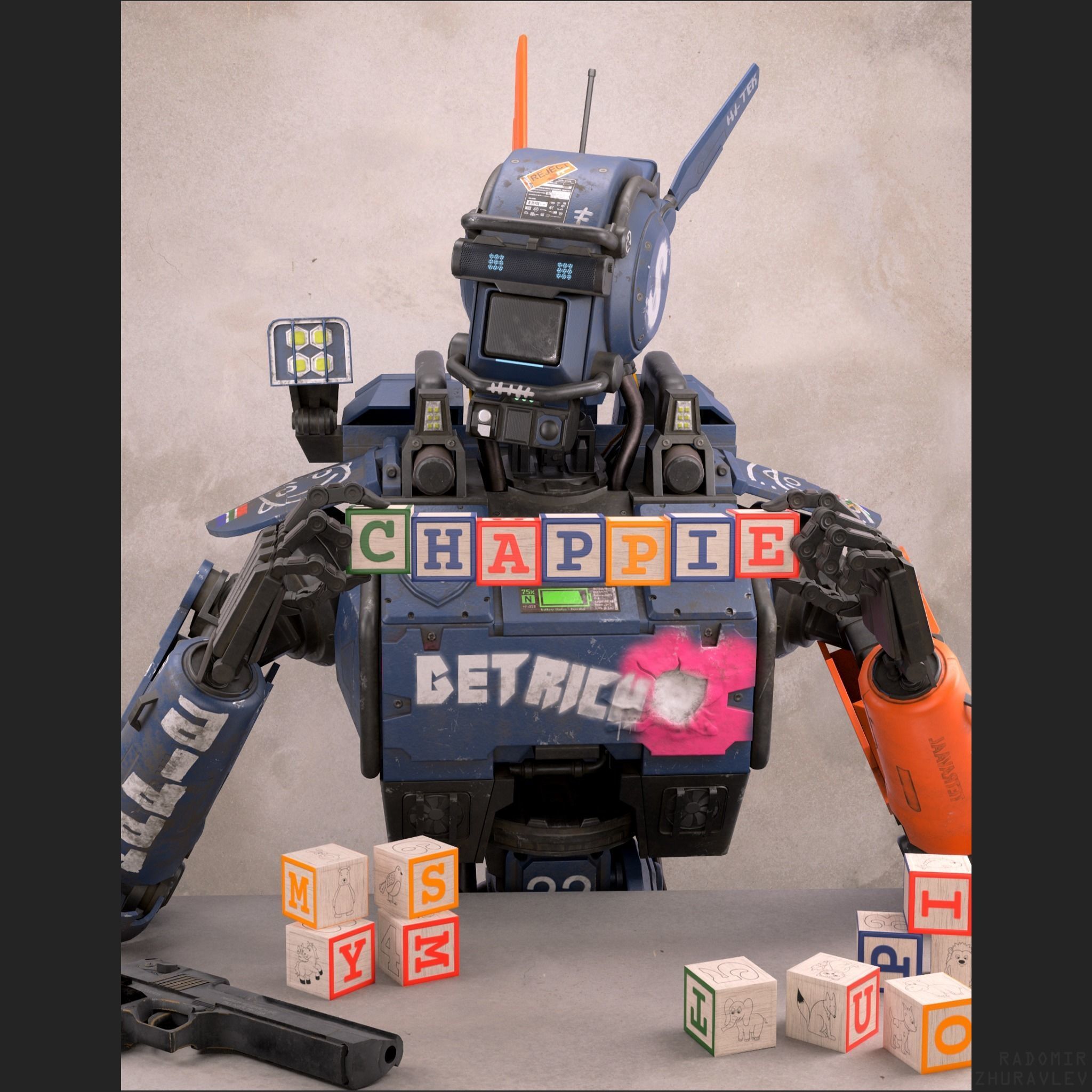 3d Asset Robot Chappie Cgtrader
