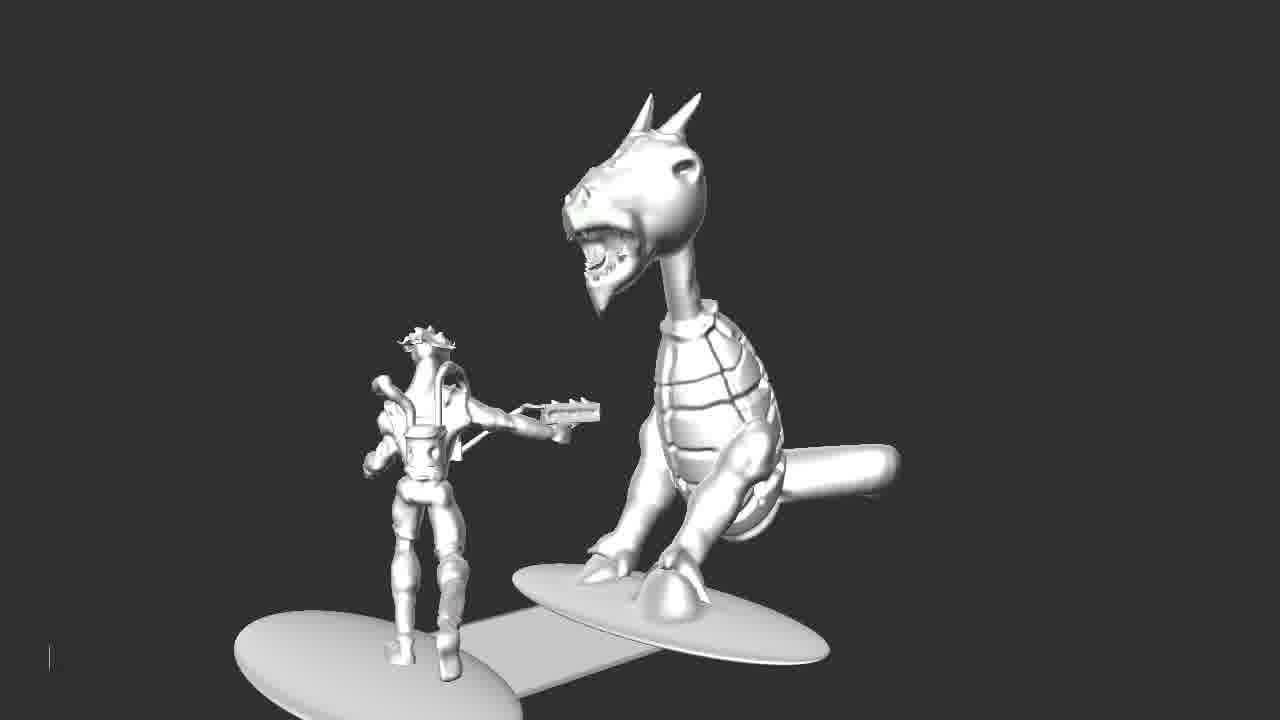 man vs monster 3D model 3D printable | CGTrader